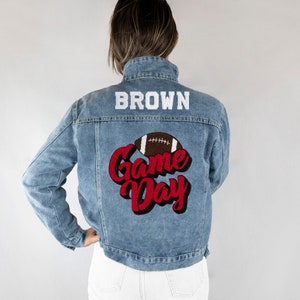 Custom Game Day Denim Jacket Gift, Personalized Denim Jacket for Kids ...