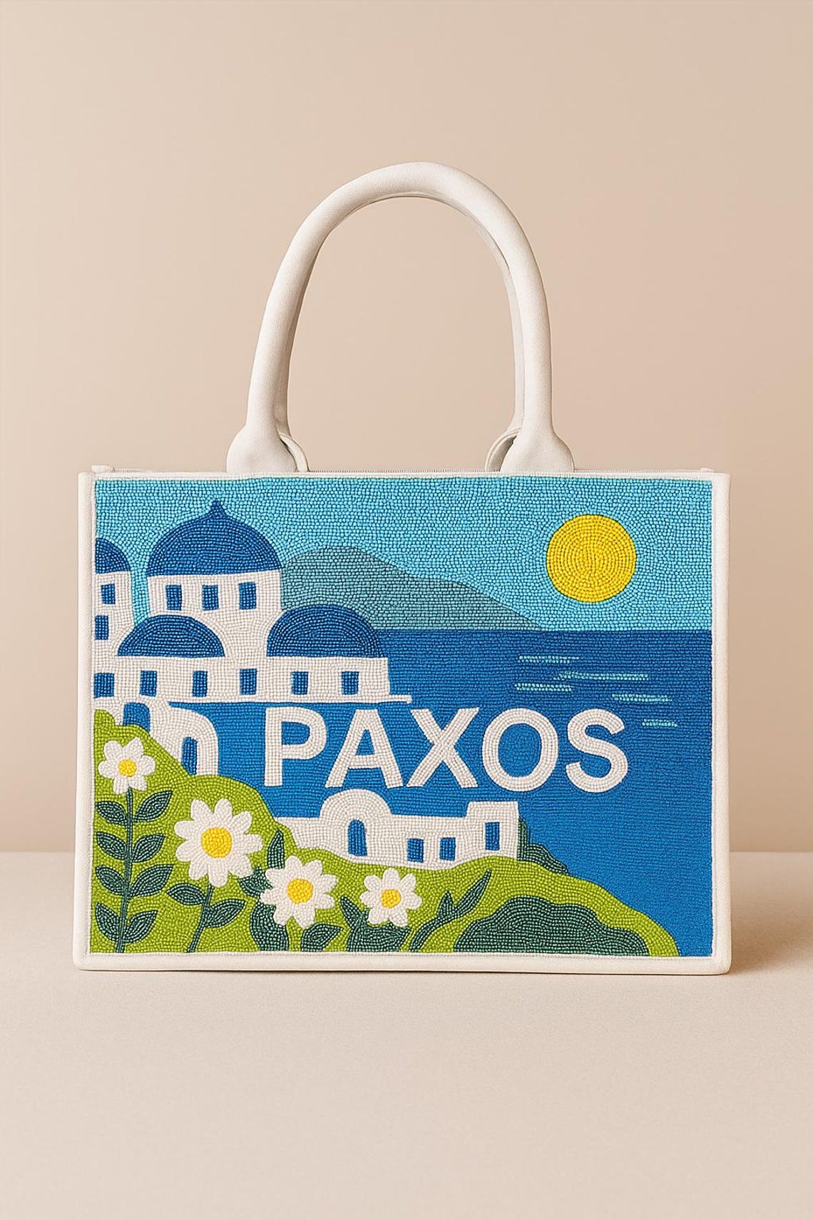 The Santorini Tote, Honeymoon Travel Tote, Personalized Tote Bag ...