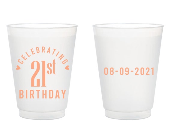 Celebrating 21st Birthday Frosted Cups 21st Birthday Frosted - Etsy