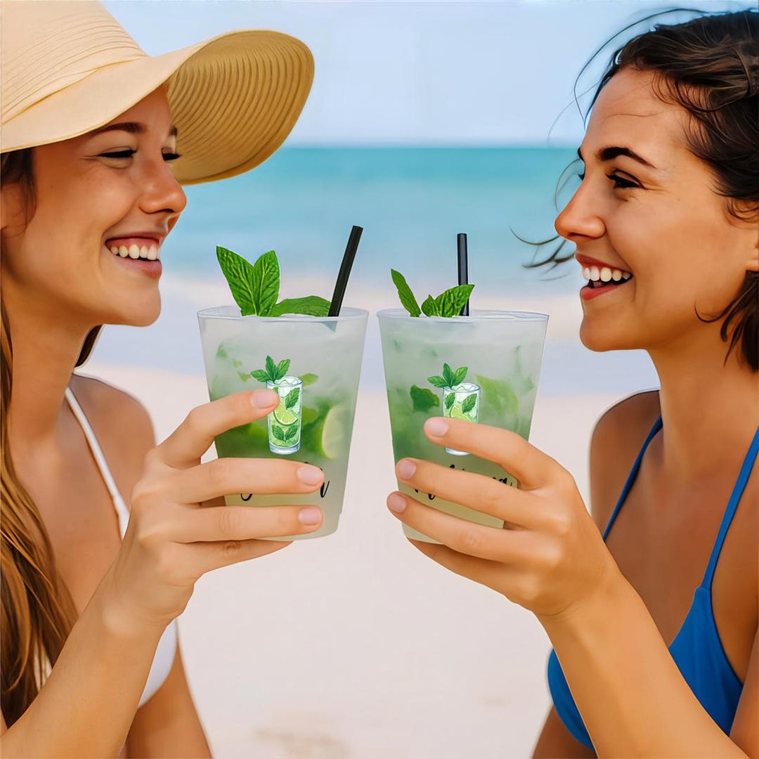 Custom Cocktail Cups, Watercolor Drink Cups, Bachelorette Party Favor ...