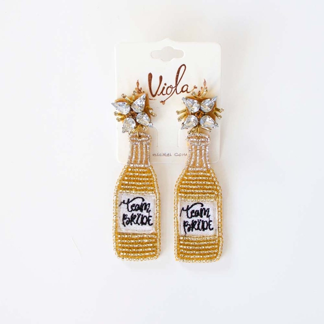 Team Bride Earrings, Bridesmaid Earrings, Bridesmaid Beaded Earrings ...