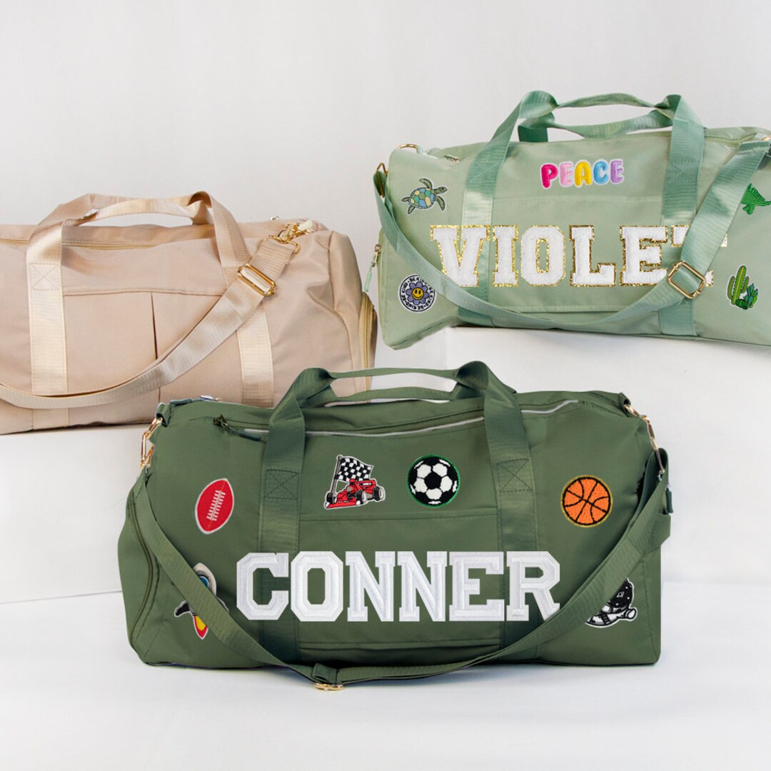Custom Patch Overnight Bags, Customized Patch Duffle Bag, Personalized ...
