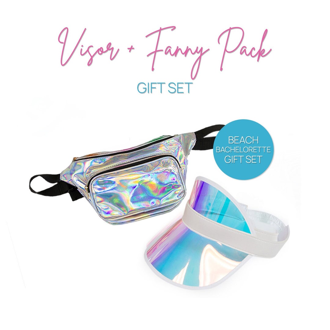 Custom Wedding Fanny Pack and Visor Gift Set, Bachelorette Visors, Bachelorette Fanny Pack ...