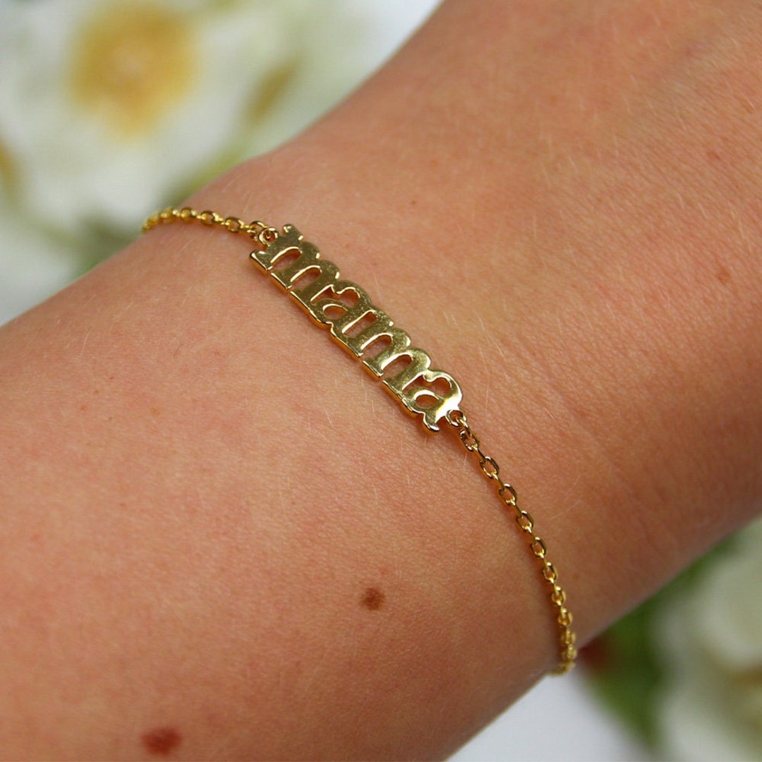 Gold Mama Bracelet, Mother’s Day Bracelet Gift, Silver Bracelet Present ...