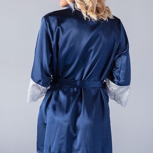 Navy Lace Robe Bride Robe Bridesmaid Robes Bridesmaid | Etsy