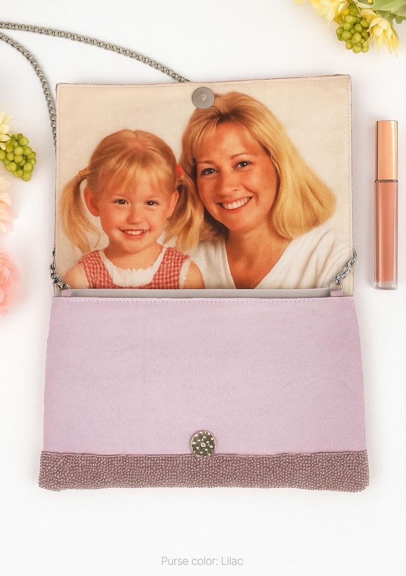 Mother of the Bride Customized Clutch Bag, Personalized Photo Clutch ...