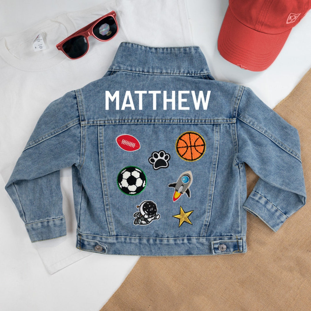 Patched Denim Jackets, Kids Denim Jacket With Patches, Girls Patched ...