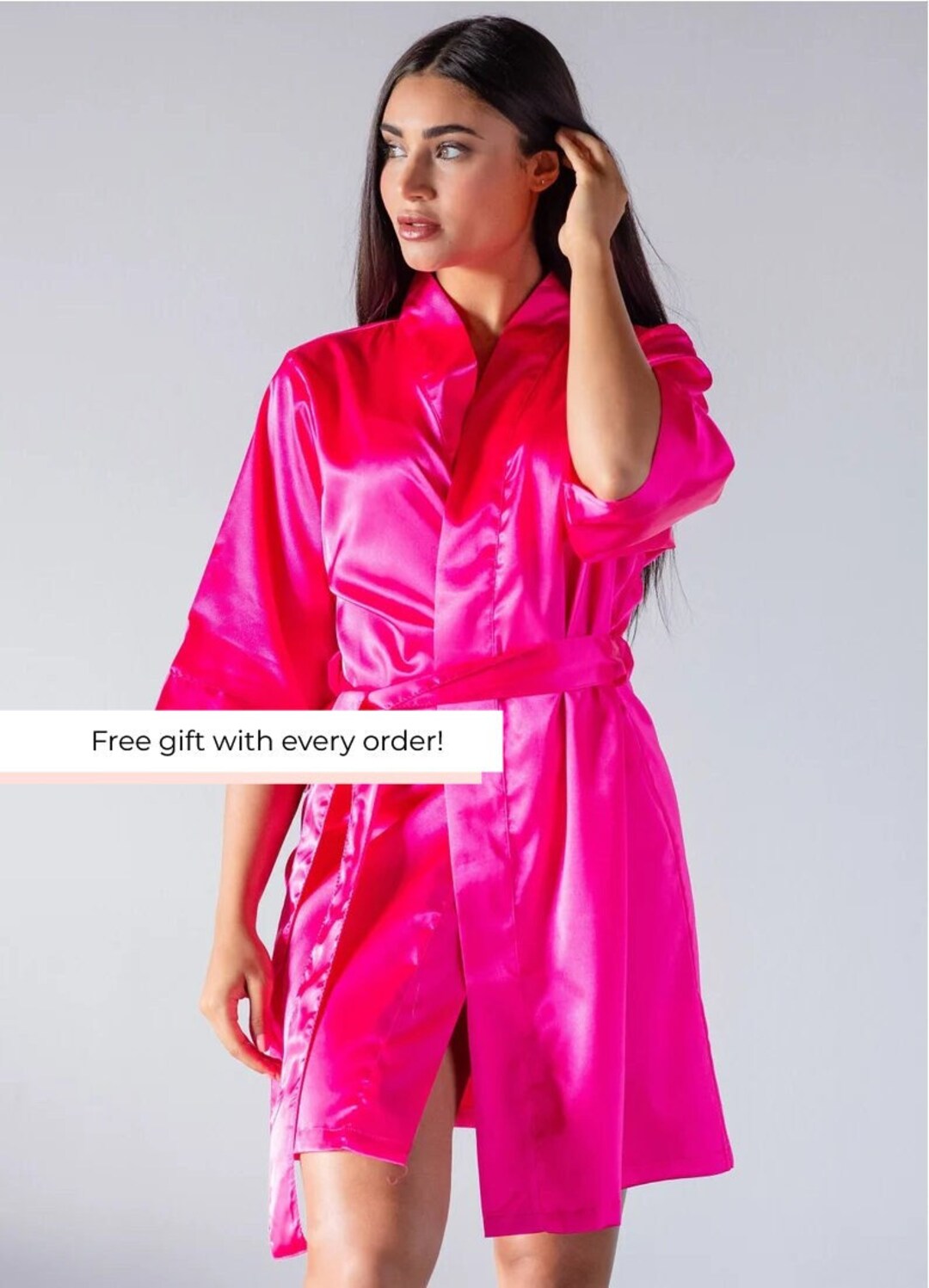 Hot Pink Robe Hot Pink Bridesmaid Robe Hot Pink Wedding Hot Pink ...