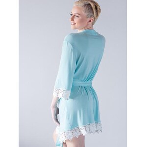 Light Blue Jersey Lace Robe | Jersey Lace Robe | Jersey Robe | Light ...