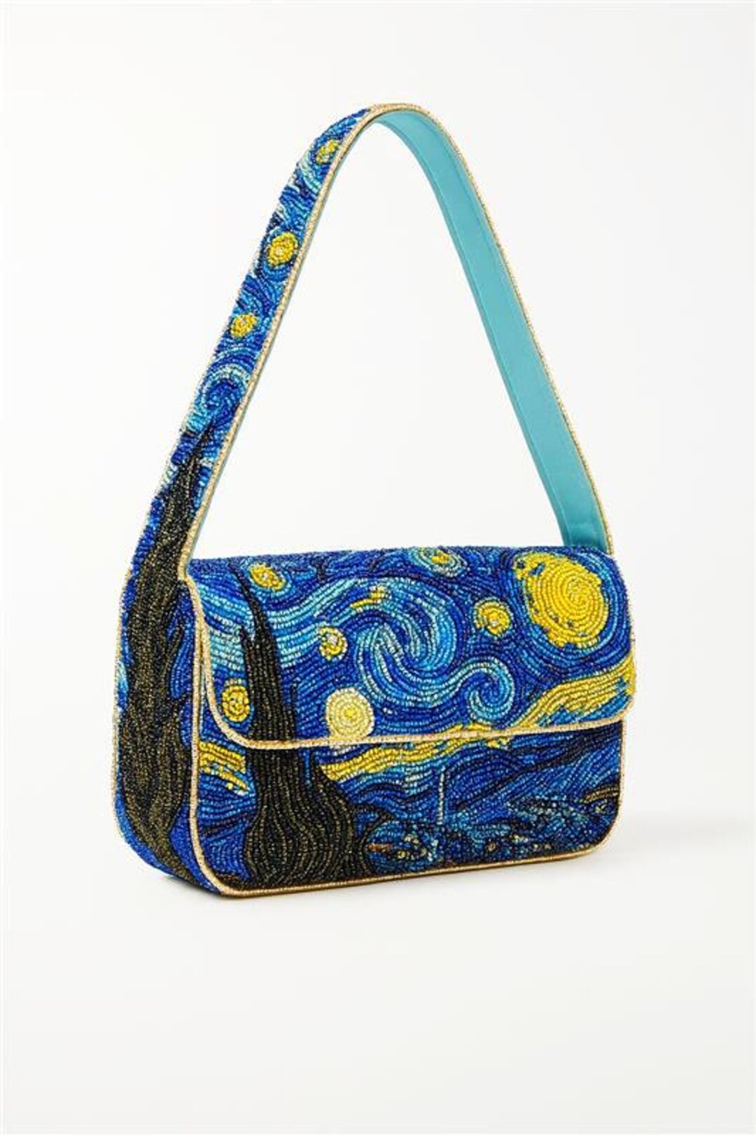Starry Night Beaded Bag, Van Gogh Shoulder Purse, Beaded Starry Sky Bag ...