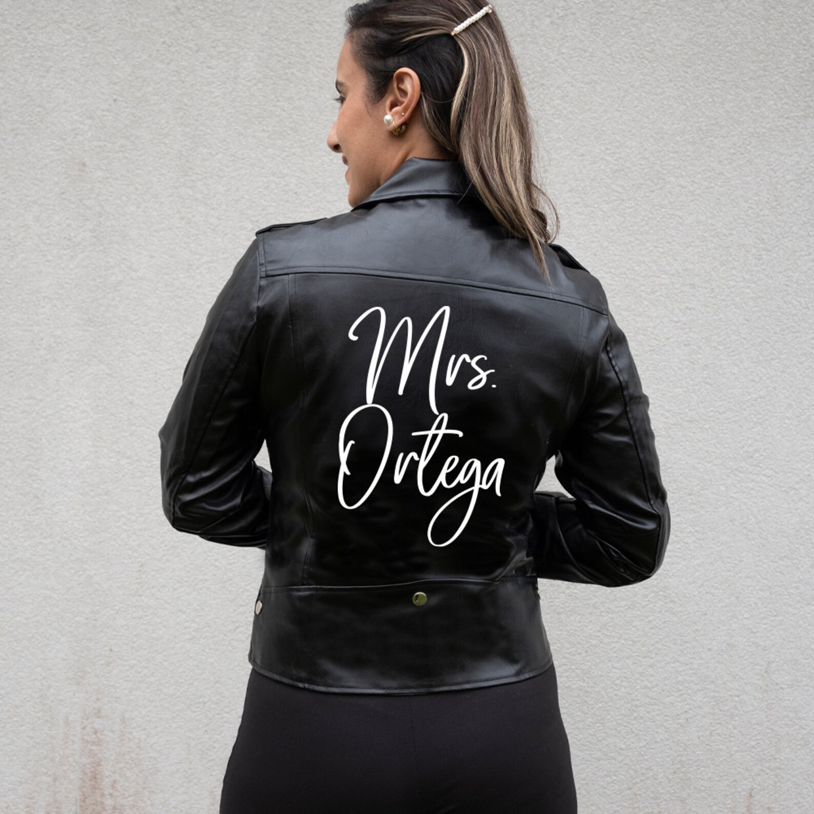Personalized Mrs. Leather Jacket for Brides, Wedding Party Leather Jacket, Personalized Leather ...
