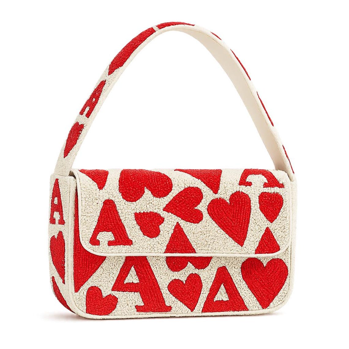 Beaded Hearts Purse, Ace of Hearts Bag, Red Hearts Purse, All Over ...