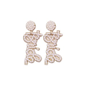 Mrs. Earrings, Mrs. Beaded Earrings, Bride Earrings, Bridal Earrings ...