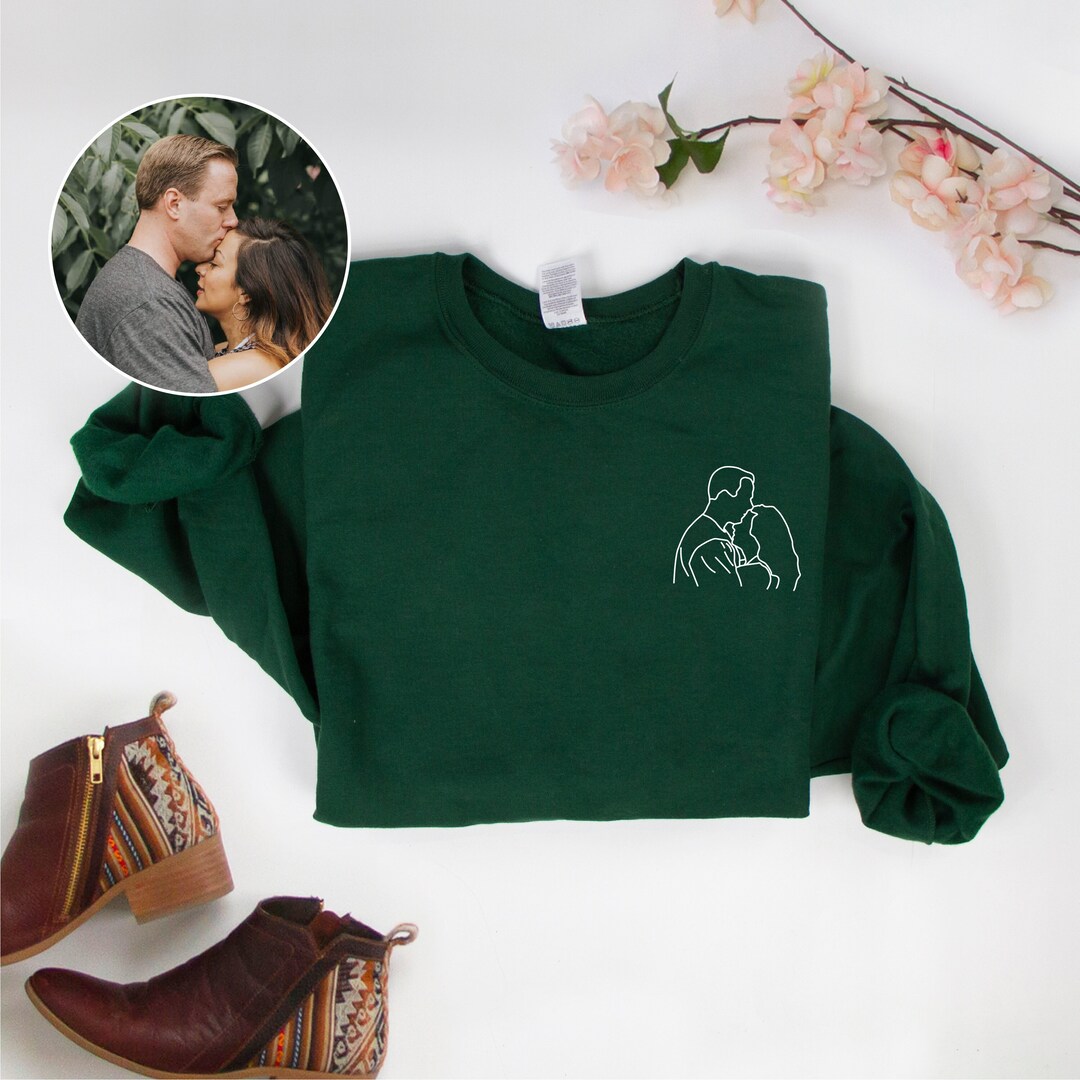 Personalized Couple Sweater, Couple Line Art Sweatshirts, Personalized ...