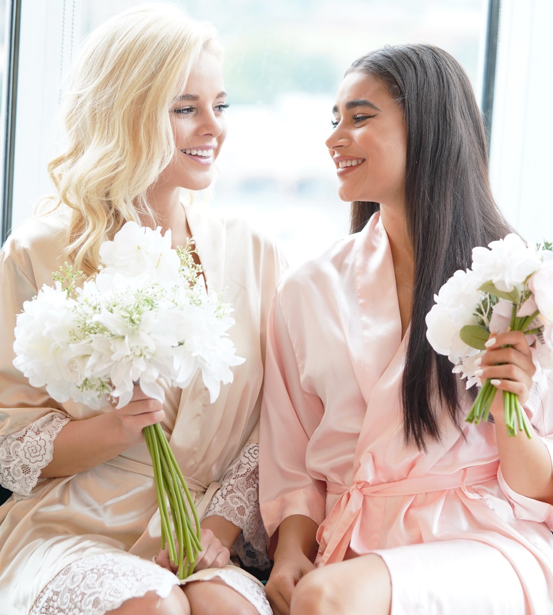 Peach Robe Peach Bridesmaid Robe Peach Wedding Peach Wedding Robes ...