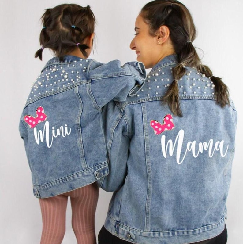 Blue Pearl Denim Jacket, Mama, Mini, Mother Daughter, Jean Jacket ...