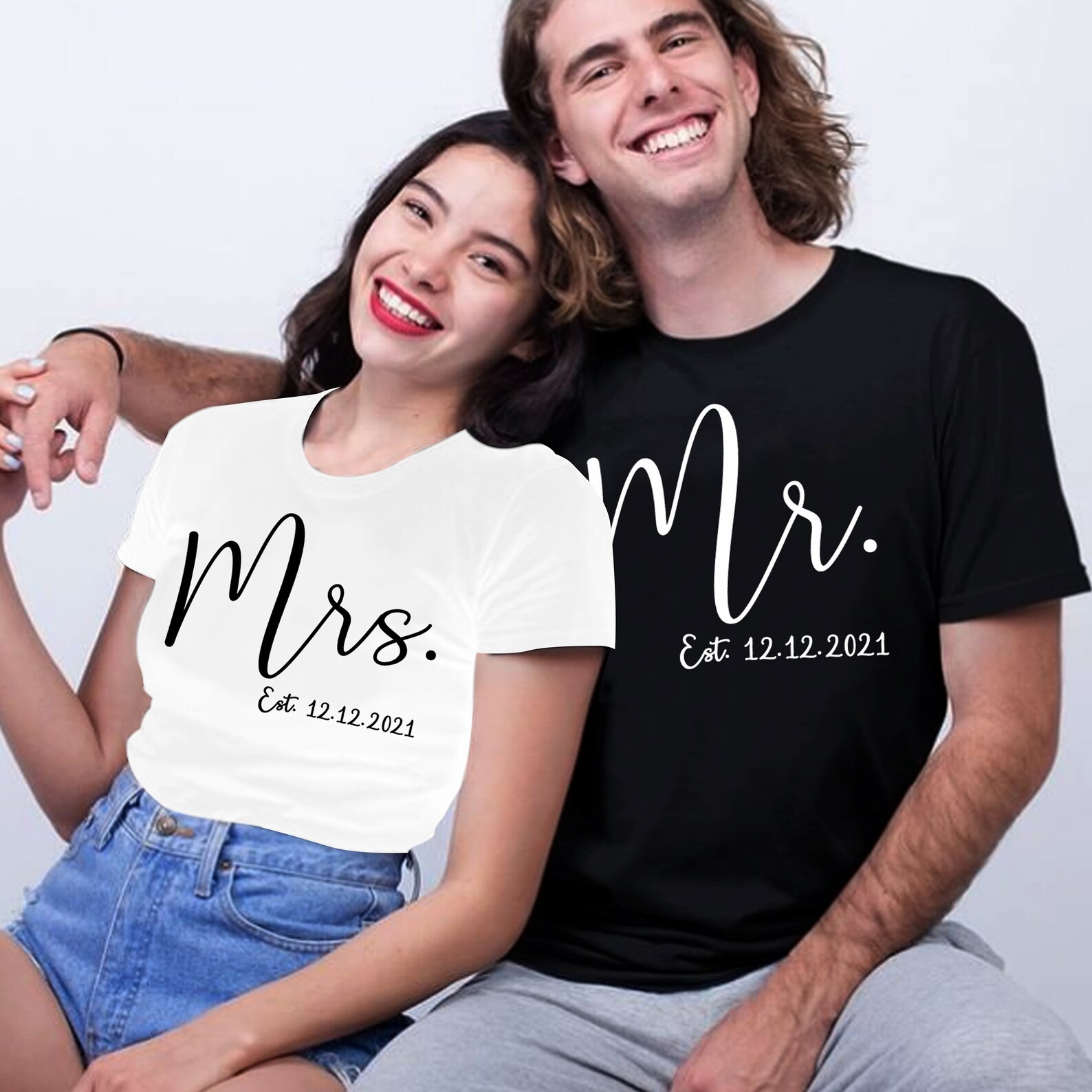 Personalized Mr. and Mrs. T-shirts Couples T-shirts Getting - Etsy