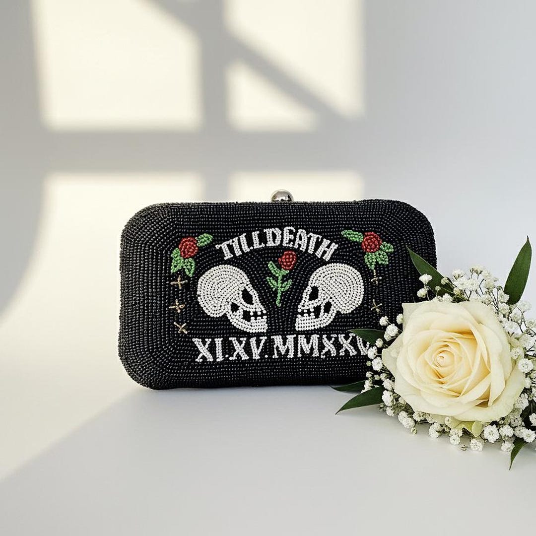 Gothic Wedding Clutch, Till Death Bride Gift, Till Death Bridal Purse ...