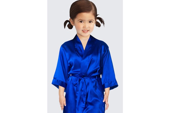 Royal Blue Flower Girl Robes Personalized Satin Robes - Etsy