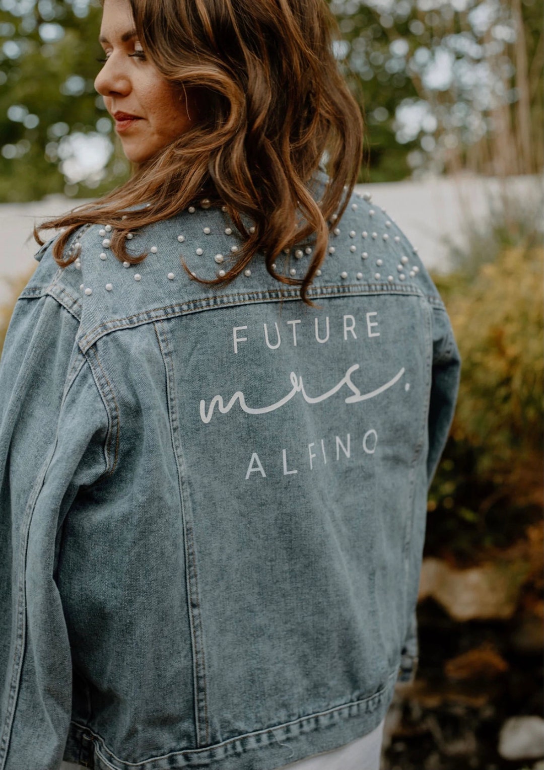 Blue Pearl Mrs Denim Jacket, Bridal Denim Jacket, Personalized Denim ...