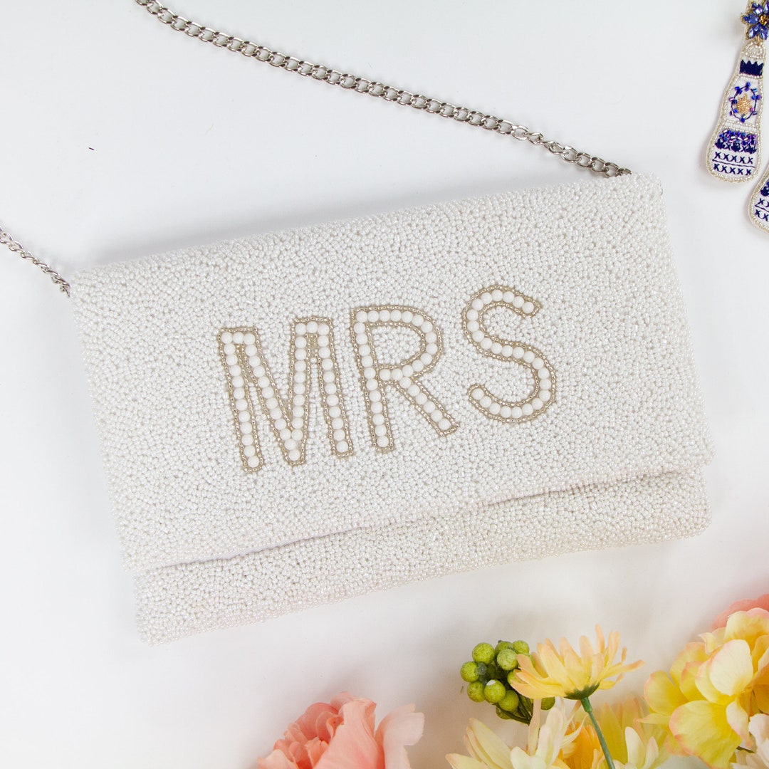 White Mrs Clutch Purse, Mrs Clutch Bag, Wedding Clutch Bag, Wedding ...