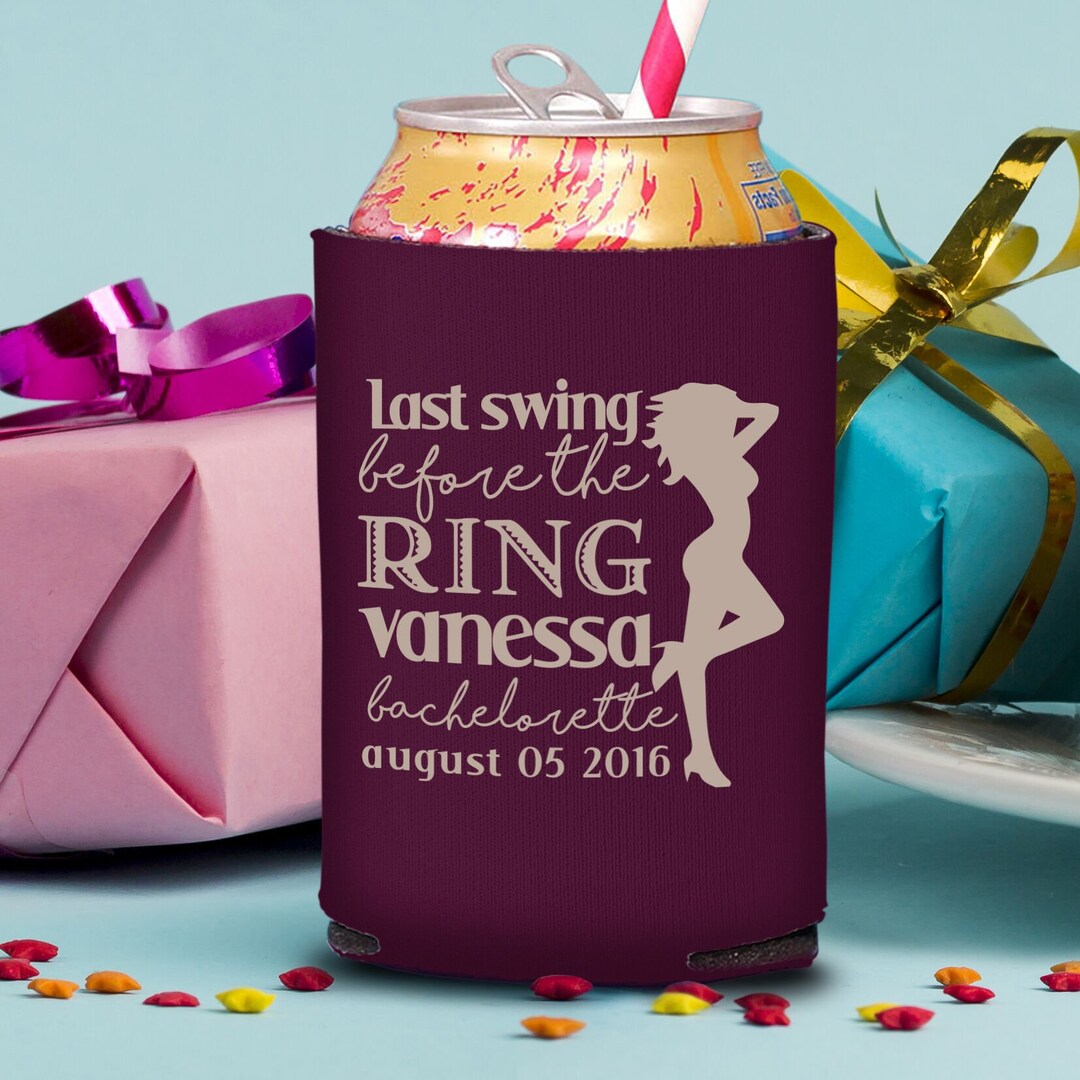 Custom Bachelorette Party Can Coolers Last Swing Before the - Etsy