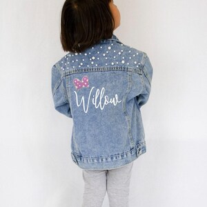 Personalized Kids Denim Jacket, Custom Toddler Jean Jacket, Flower Girl ...