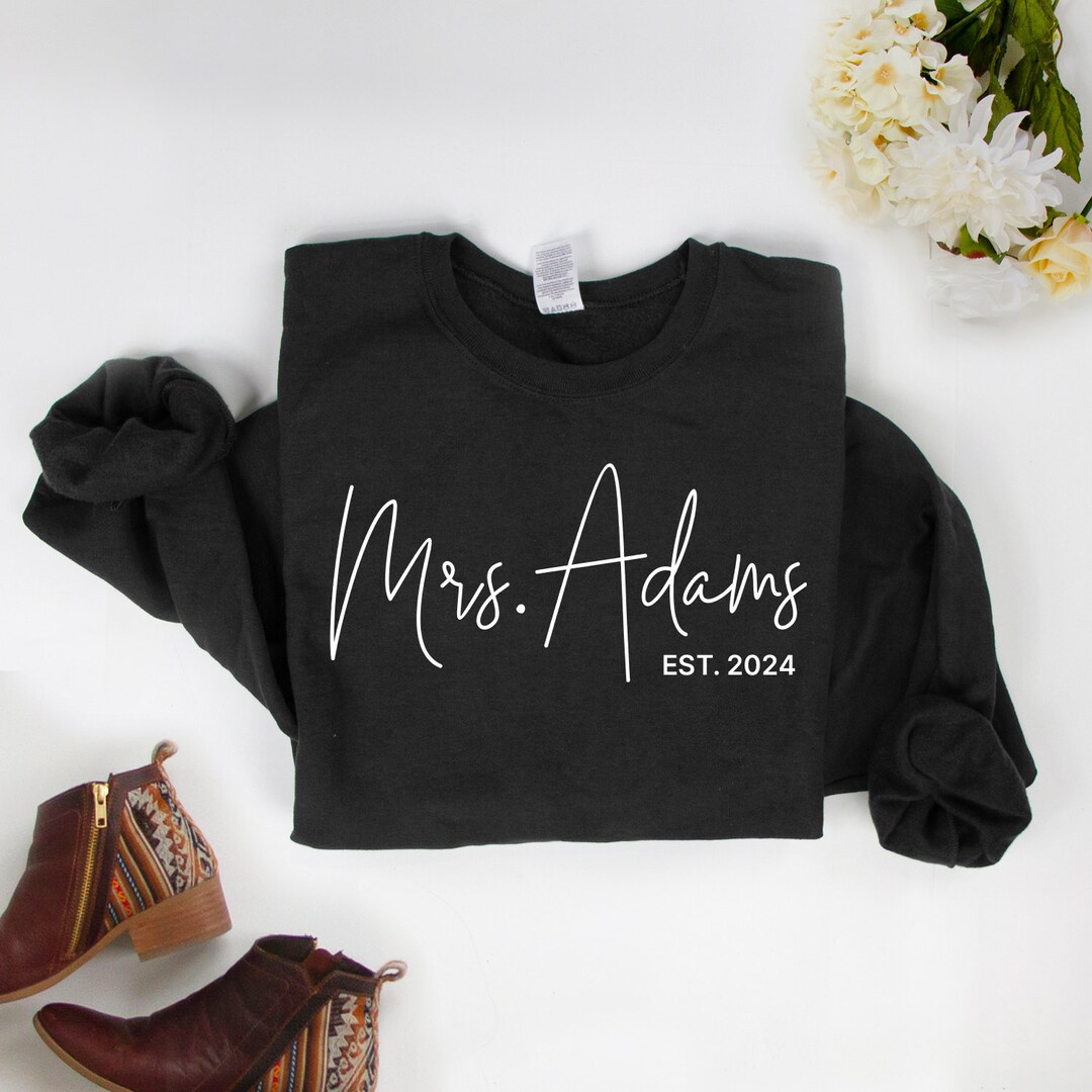 Bridal Sweater, Custom Mrs Last Name Sweater, Custom Mrs Sweatshirts ...