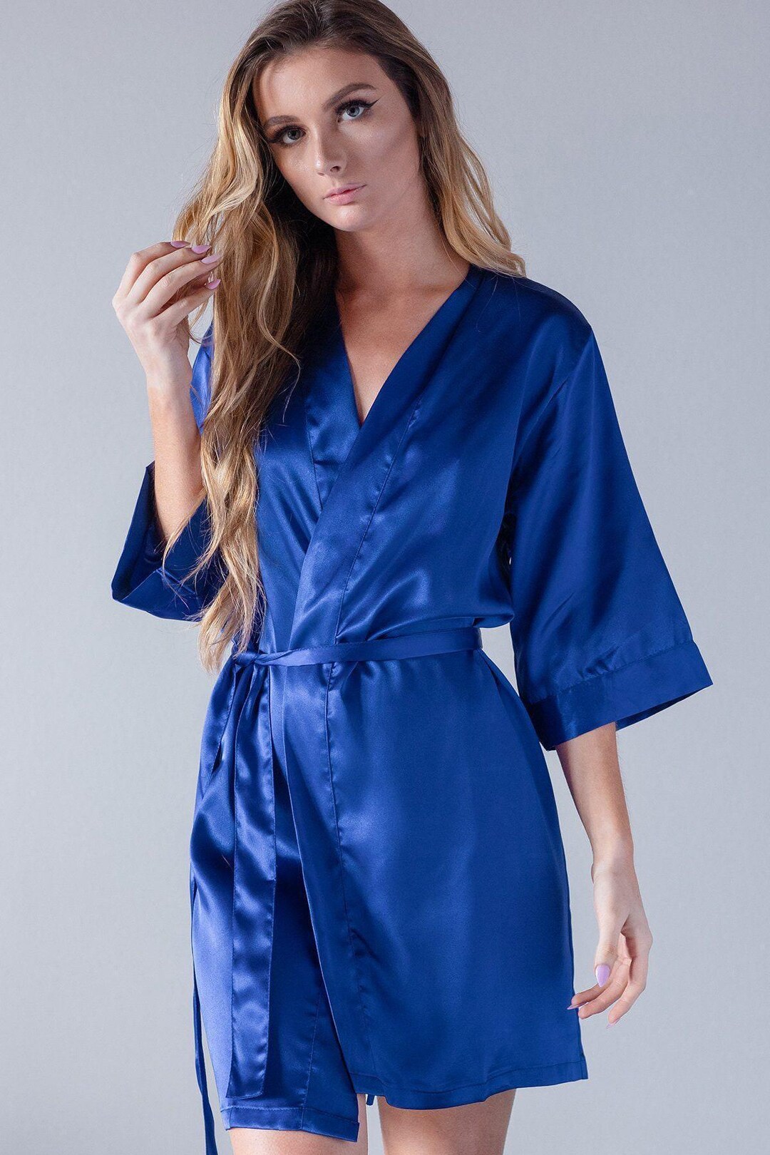 Royal Blue Flower Girl Robes | Personalized Satin Robes | Custom Satin ...
