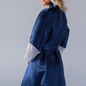 Navy Lace Robe Bride Robe Bridesmaid Robes Bridesmaid - Etsy