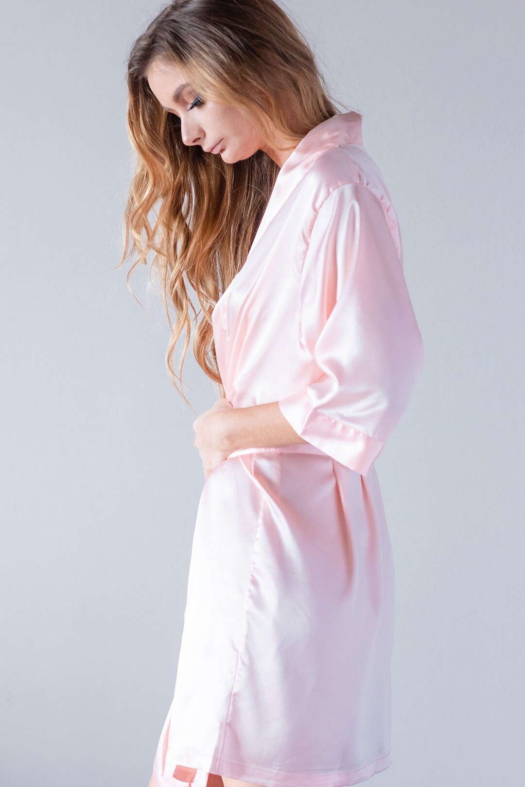 Peach Flower Girl Robes Personalized Satin Robes Custom Satin Robes ...