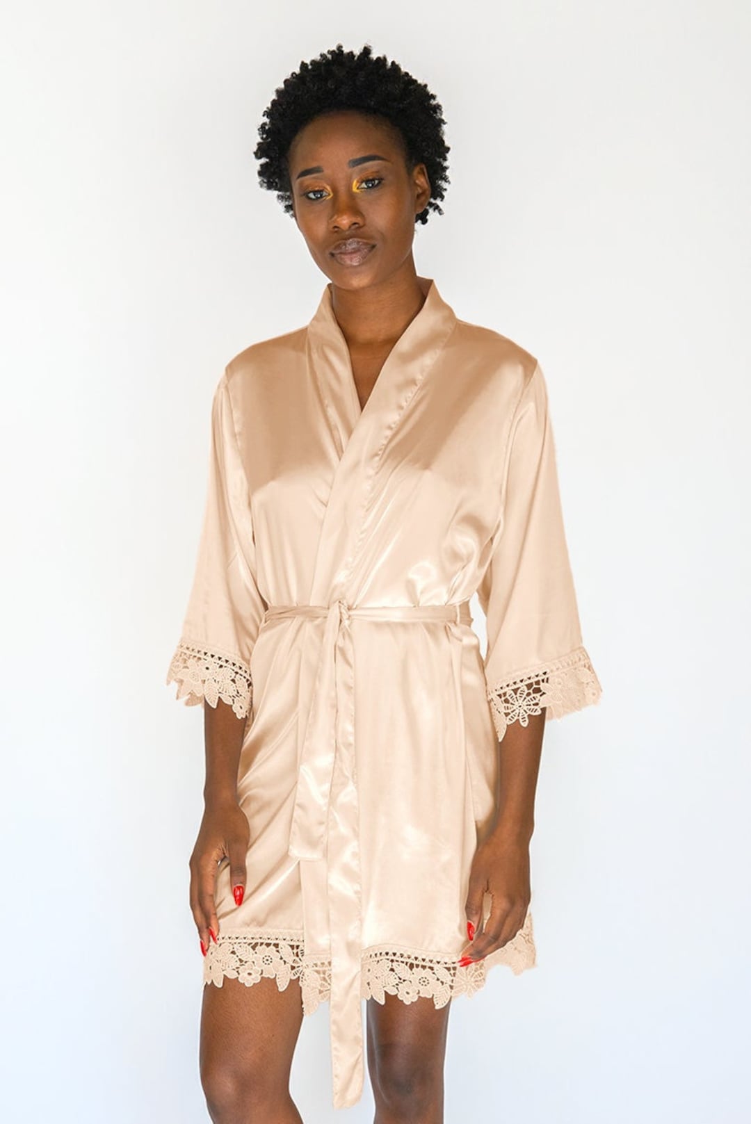 Champagne Lila Lace Robes, Champagne Wedding Robes, Champagne Bride ...