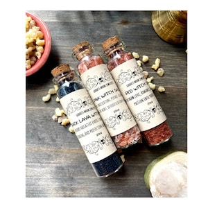 Witch Salts, Glass Jars, Wicca, Altar Decor, Witchy Salt, Ritual Salts ...