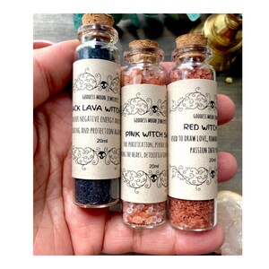 Witch Salts, Glass Jars, Wicca, Altar Decor, Witchy Salt, Ritual Salts ...