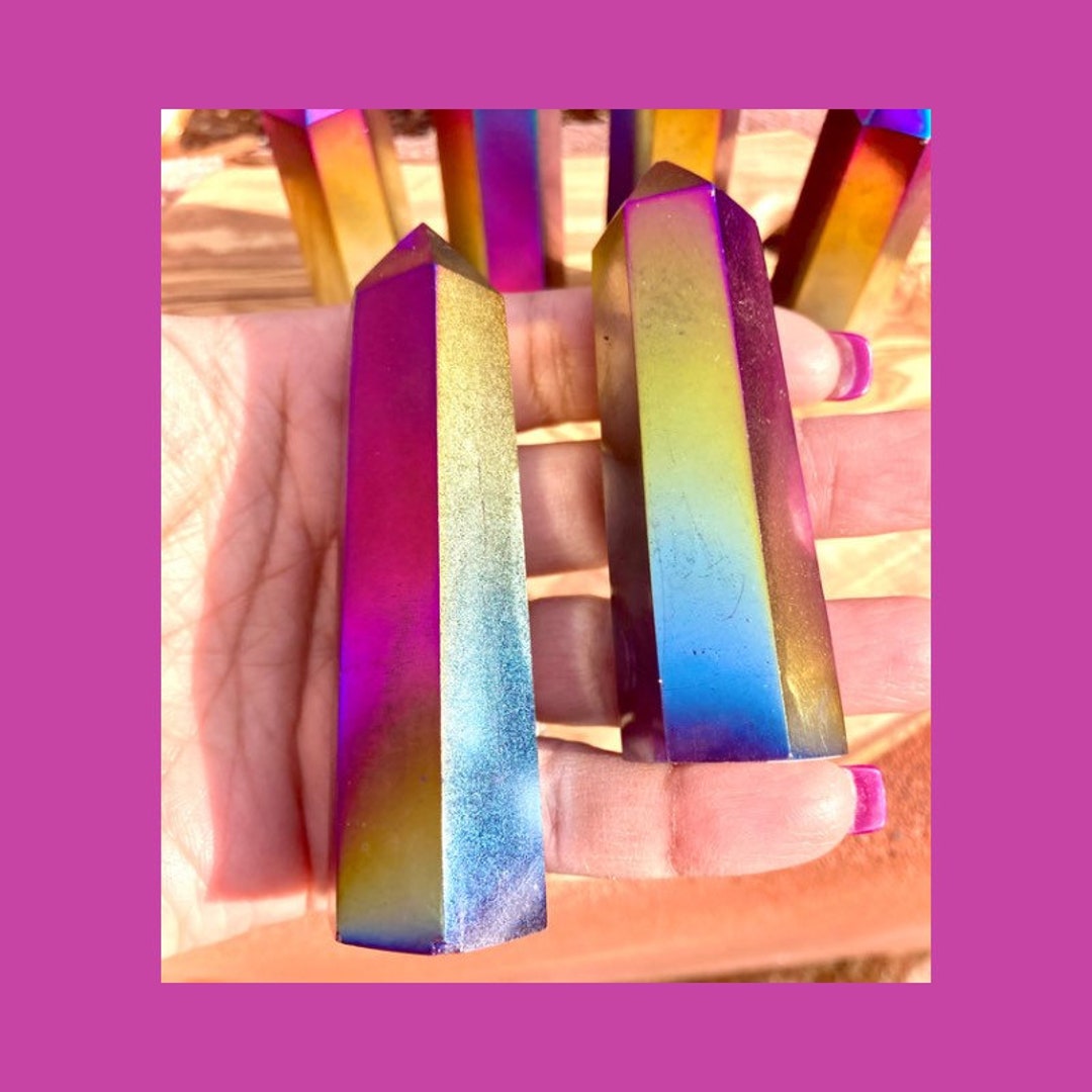 Rainbow Hematite Crystal Towers, Rainbow Hematite, Titanium Rainbow ...