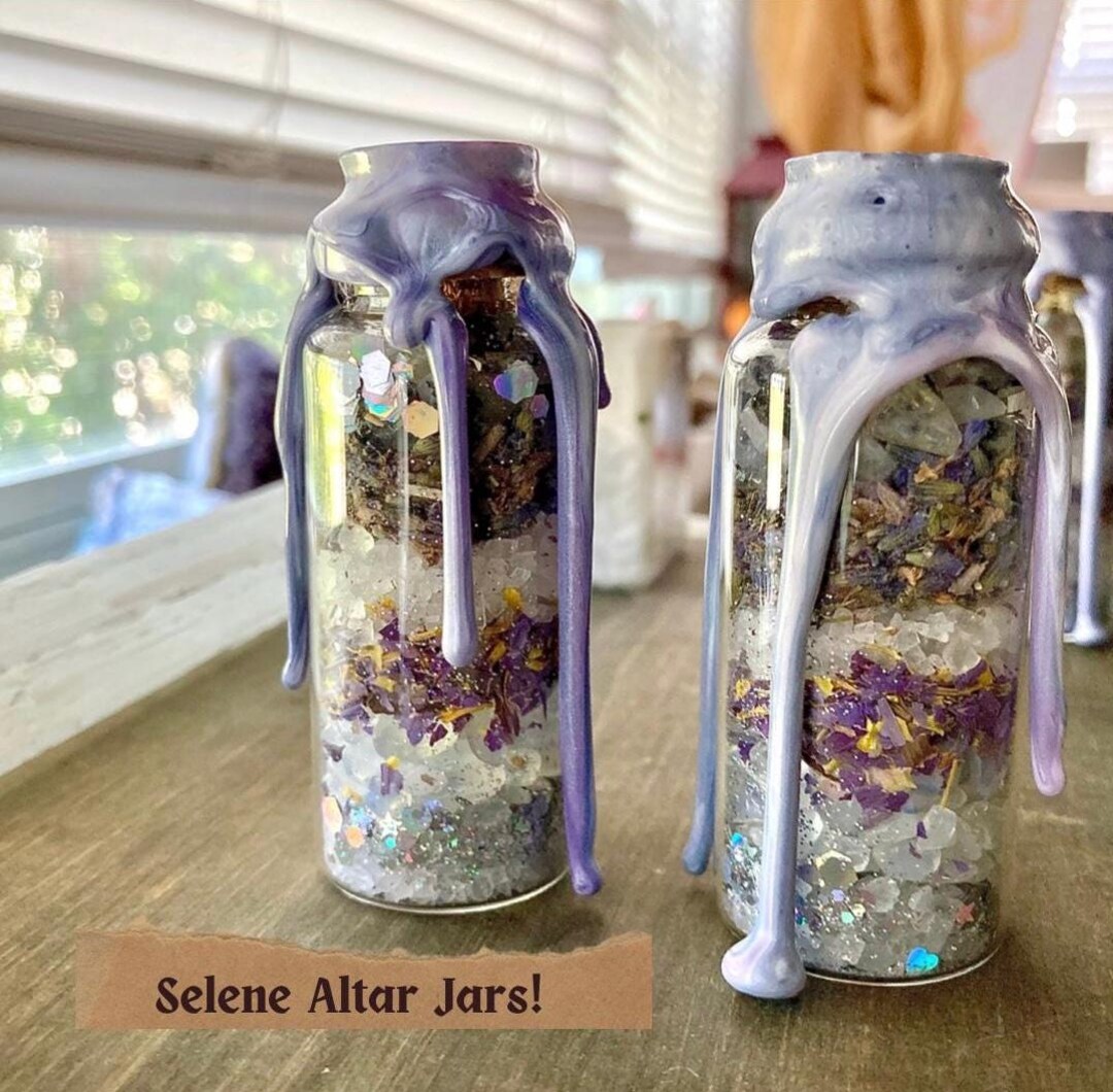Selene Altar Jar: Moon Goddess Spell Jar - Lunar Magic & Intuition - Etsy