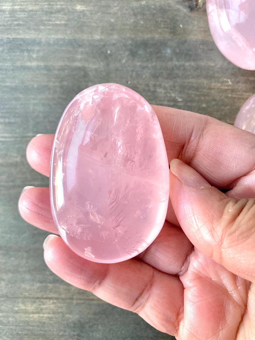 Rose Quartz Palm Stone: Calming Self-love Crystal - Etsy