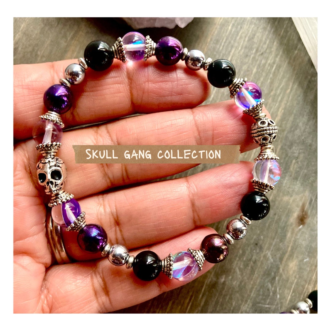 Skull Gang, Bead Head Bracelet, Gemstone Bracelet Collection, Day of ...