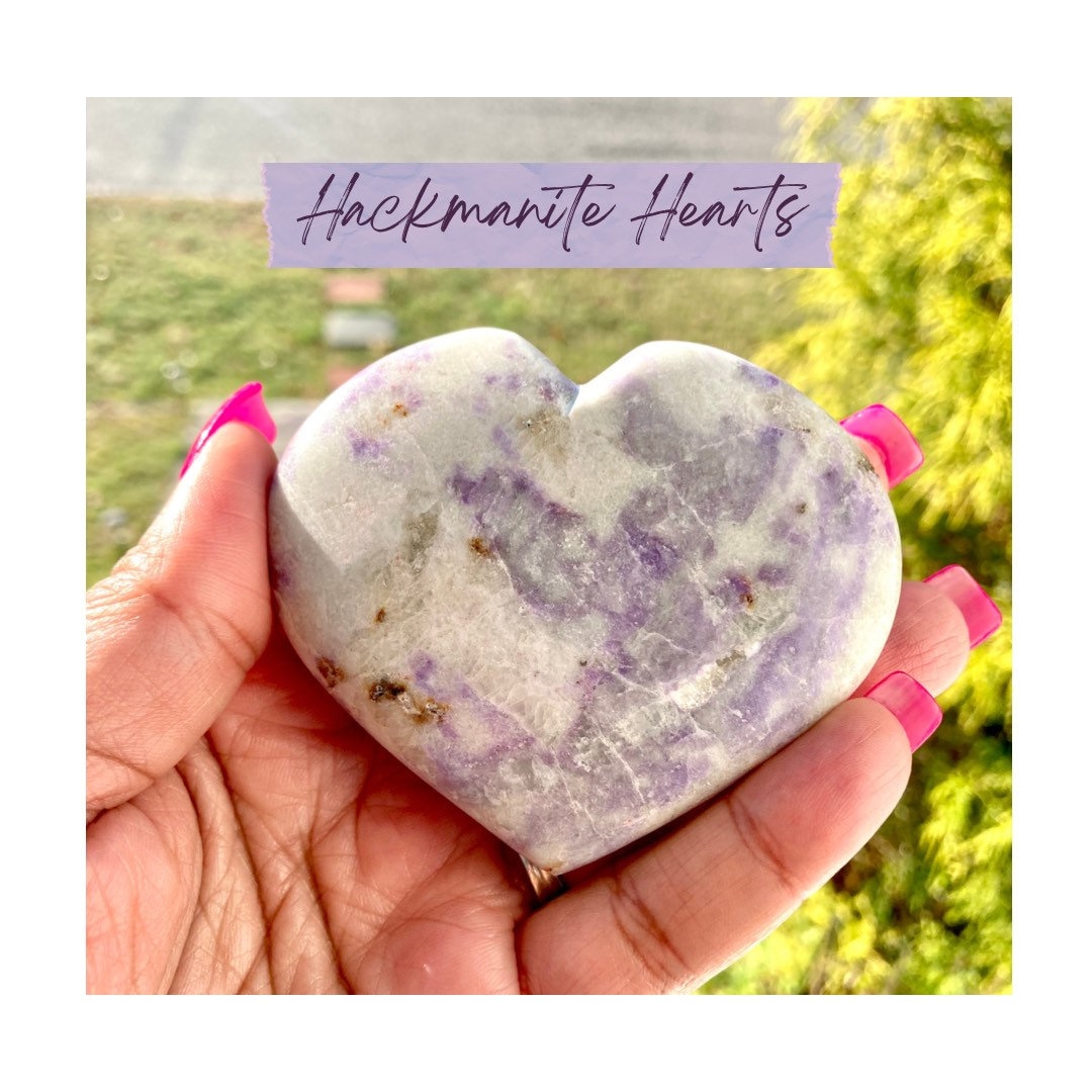 RARE Hackmanite Crystal Hearts Polished Stones High Quality - Etsy