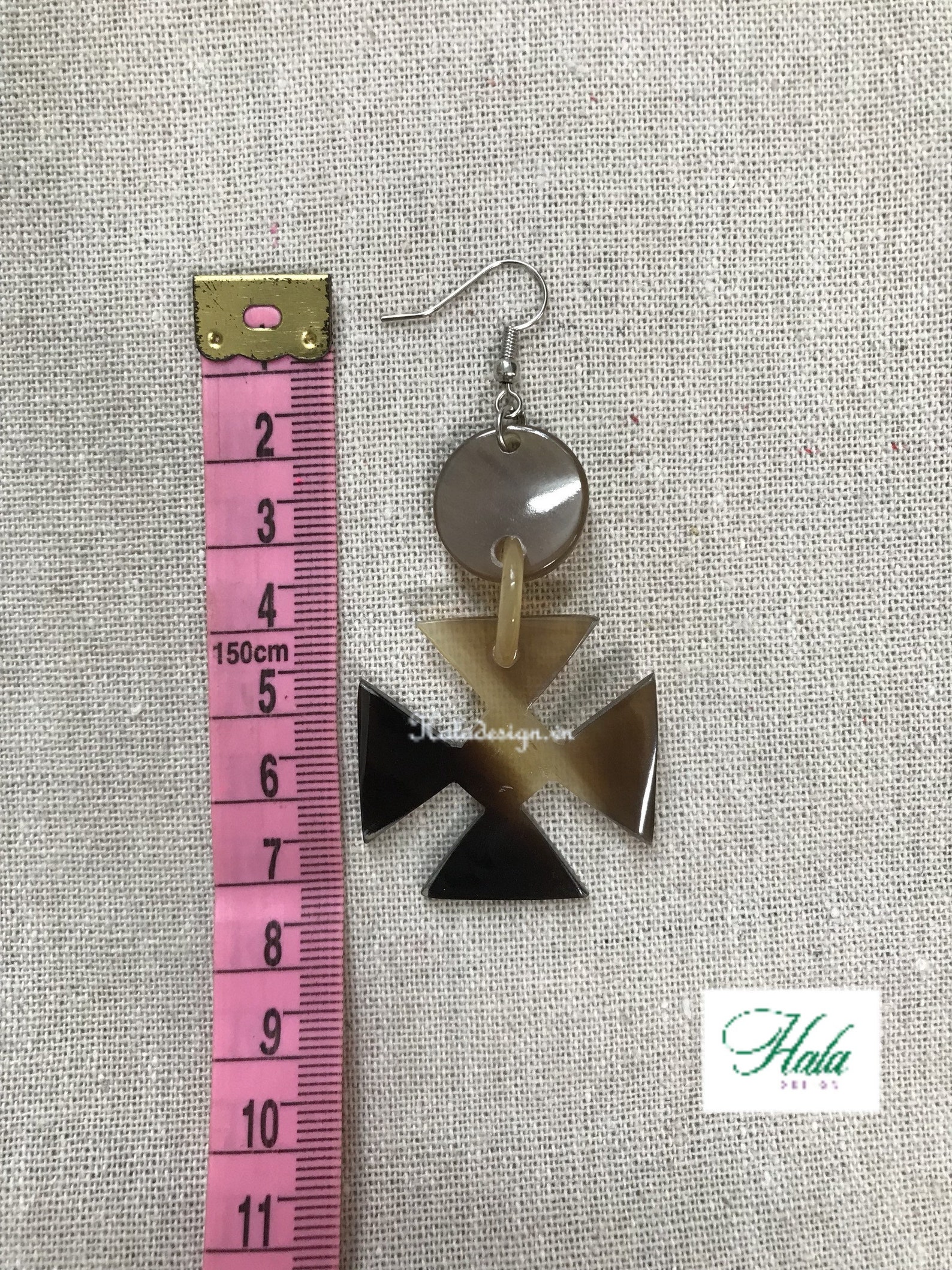 Horn Cross Earrings, Buffalo Horn Jewelry , Croix Pattee Cross ...