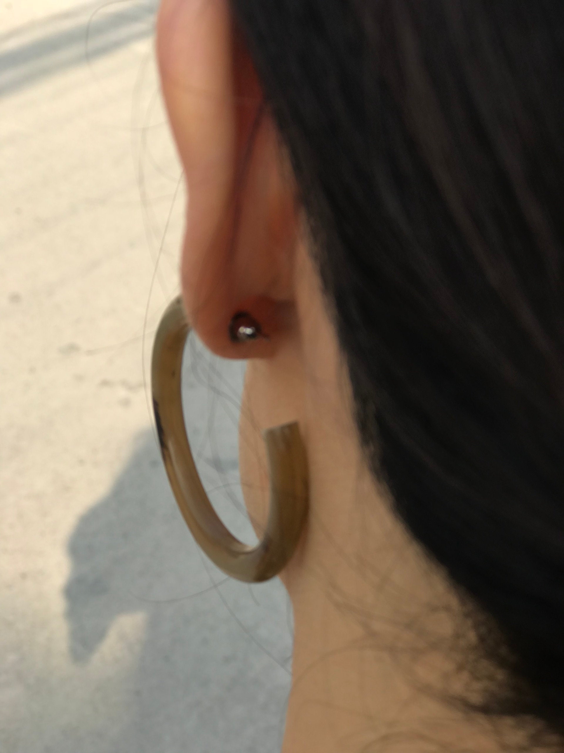 Horn Loop Earrings Paddle Horn Loop Earrings Buffalo Horn | Etsy