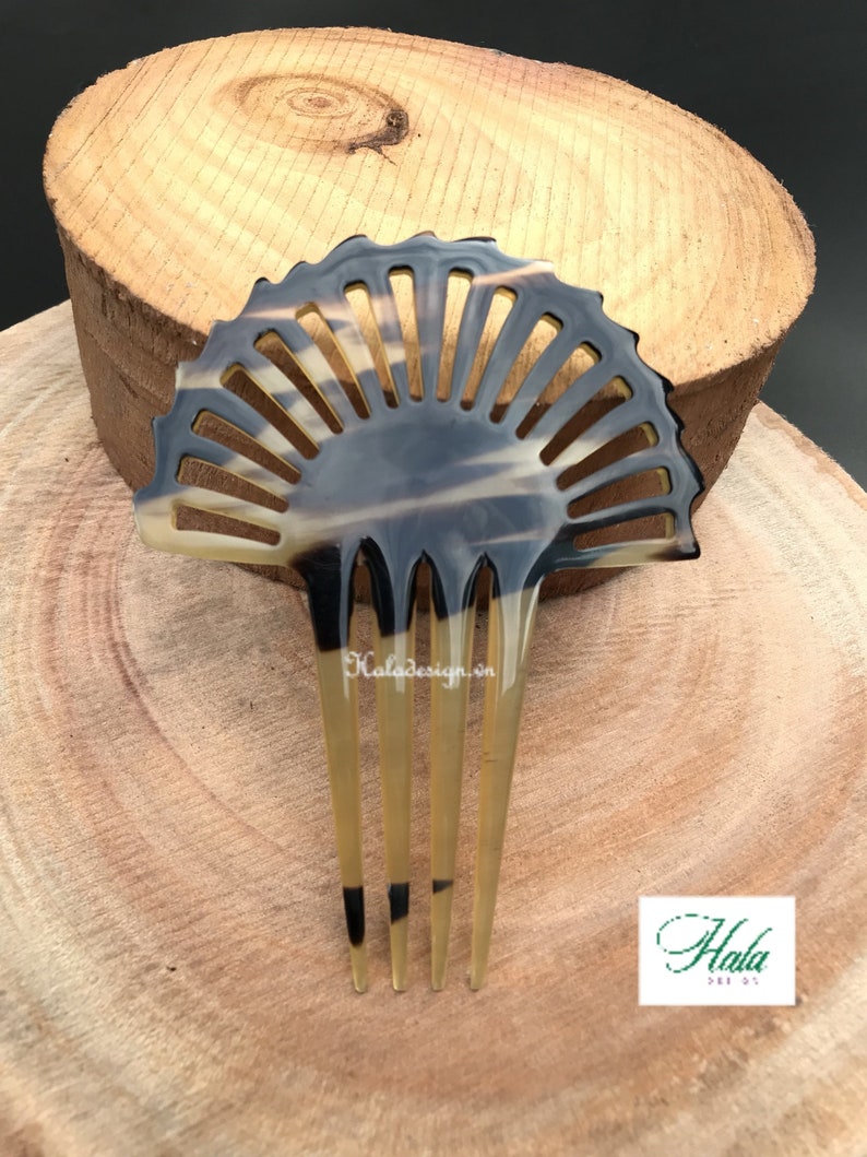 Art Nouveau Fan Hair Comb 4 Prong Hair Comb Lacey Design | Etsy