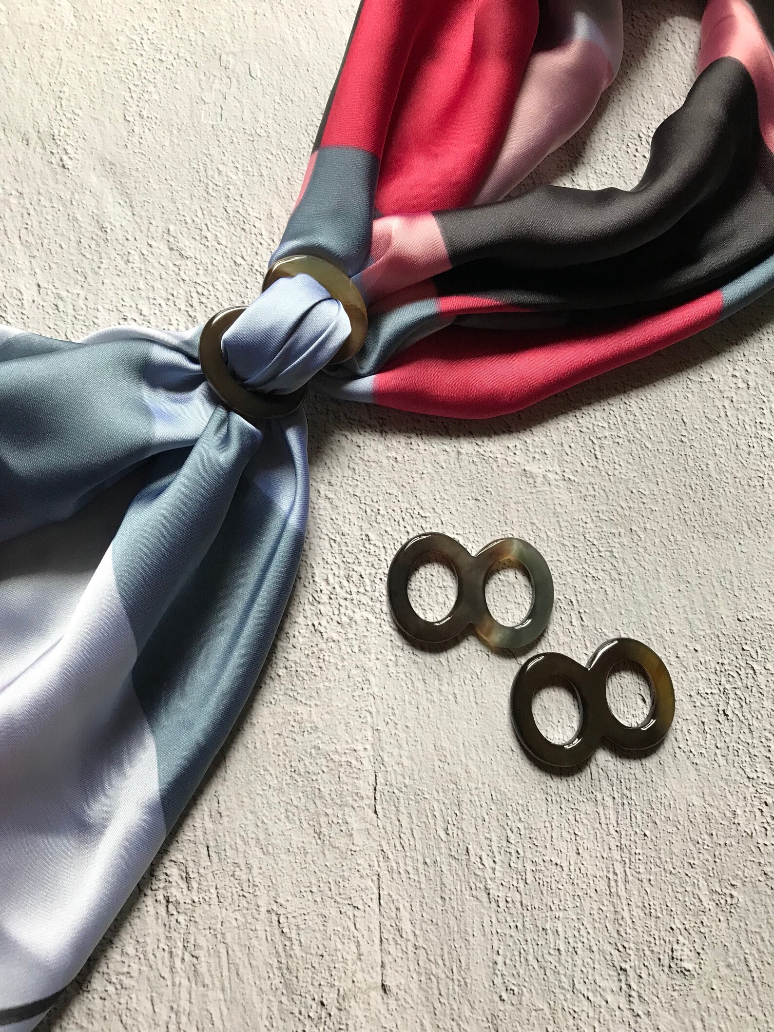 Scarf Ring for Silk Scarf Carre Infinity Buffalo Horn Scarf | Etsy