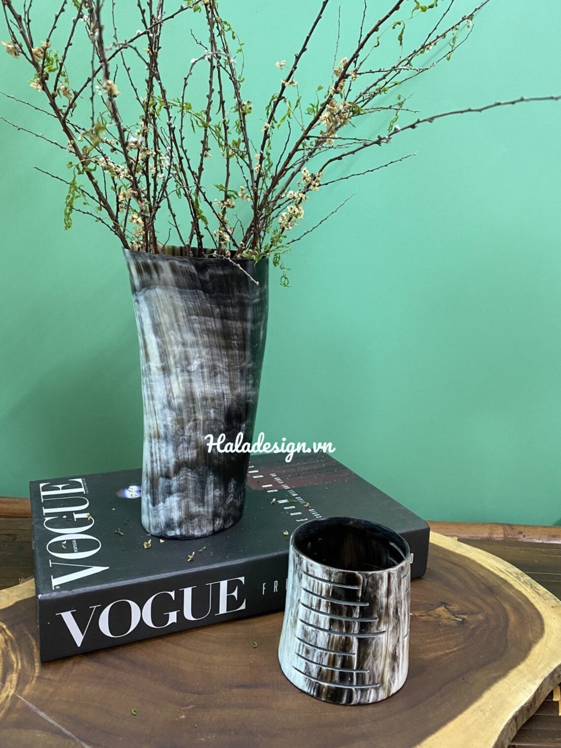 Genuine Buffalo Horn Flower Vase, Horn Decor, Home Decor , Horn Vase ...