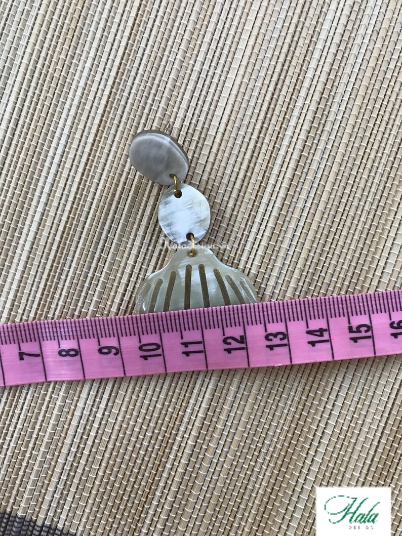 Buffalo Horn Clam Shell Earrings Buffalo Horn Jewelry - Etsy