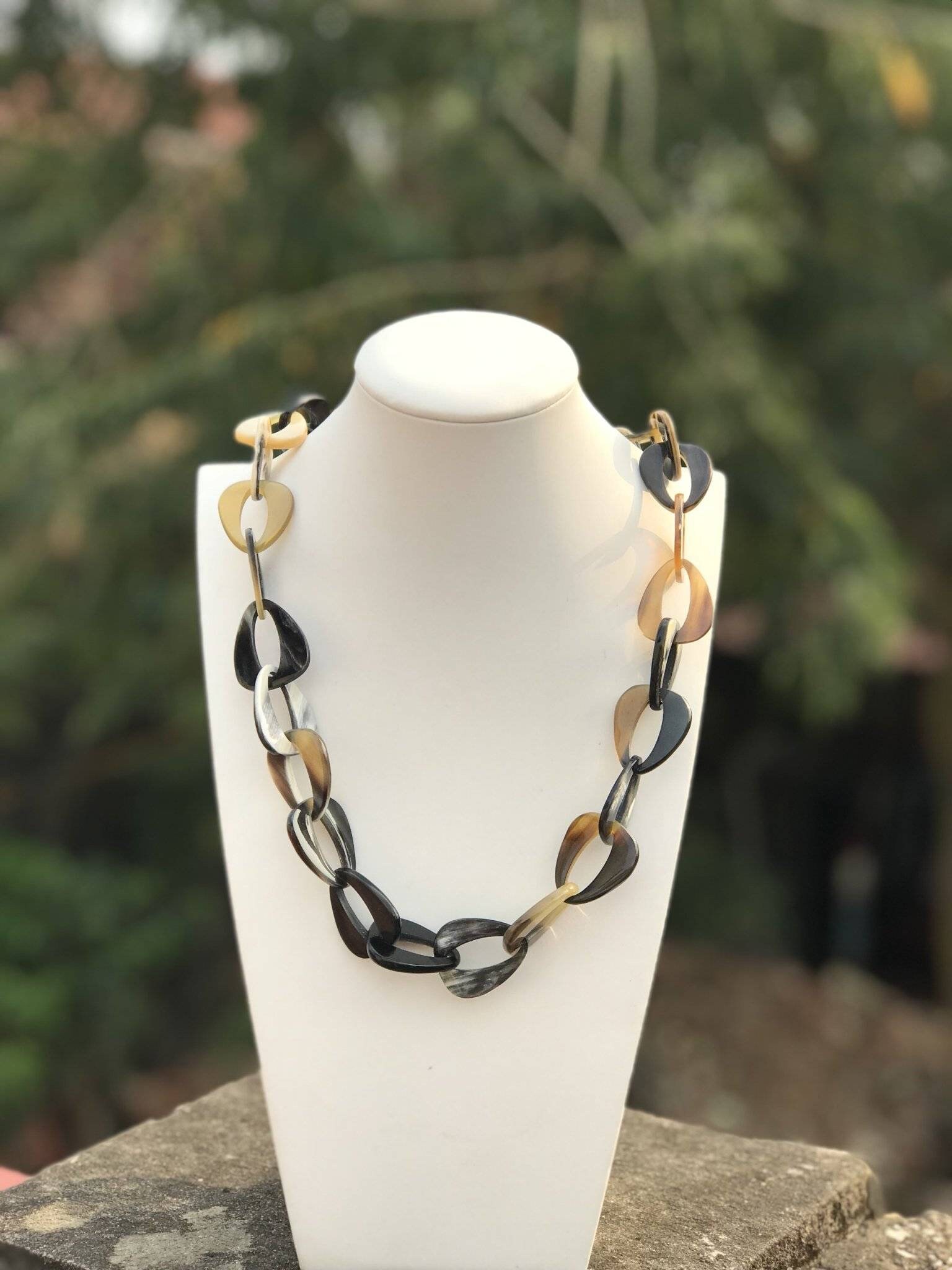 Horn Chain Necklacebuffalo Horn and Lacquer Chain | Etsy