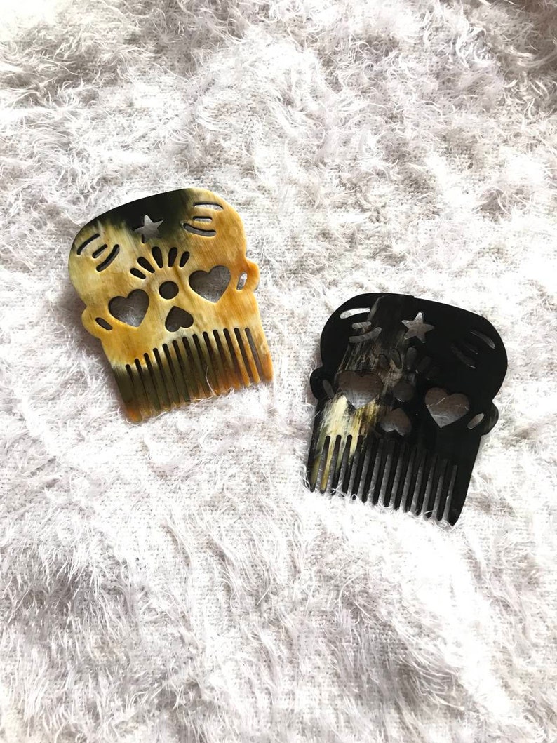 Personalized Horn Skull Comb, Beard Shape Comb, Pocket Comb, Beard Comb ...