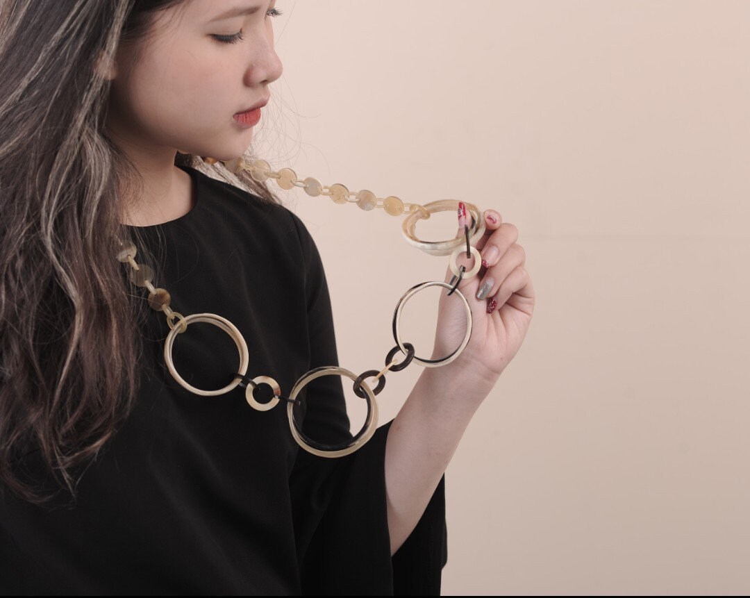 Buffalo Horn Big Chain Necklace-buffalo Horn Necklace Chain - Etsy