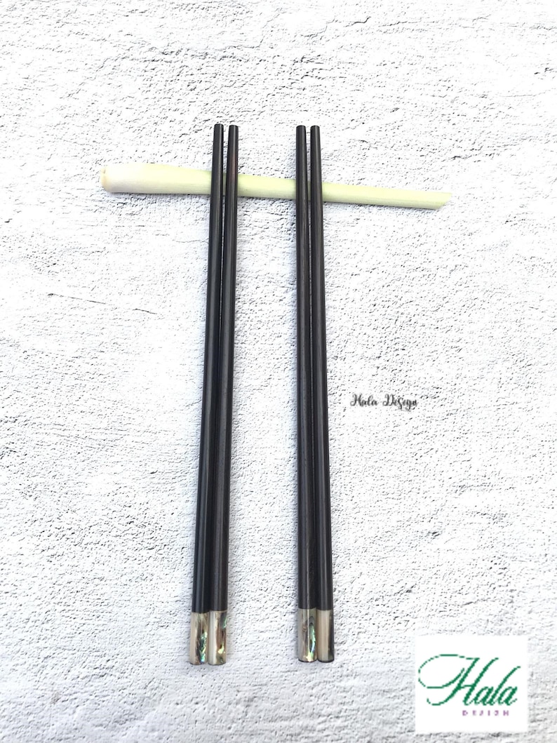 Handmade Ebony Chopsticks With Abalone Tip and Horn Chopstick - Etsy