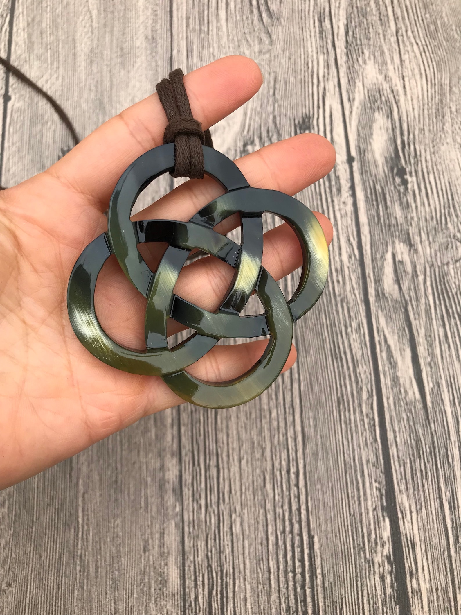 Celtic Knot Pendant Necklace-horn Pendant-buffalo Horn Jewelry-celtic ...